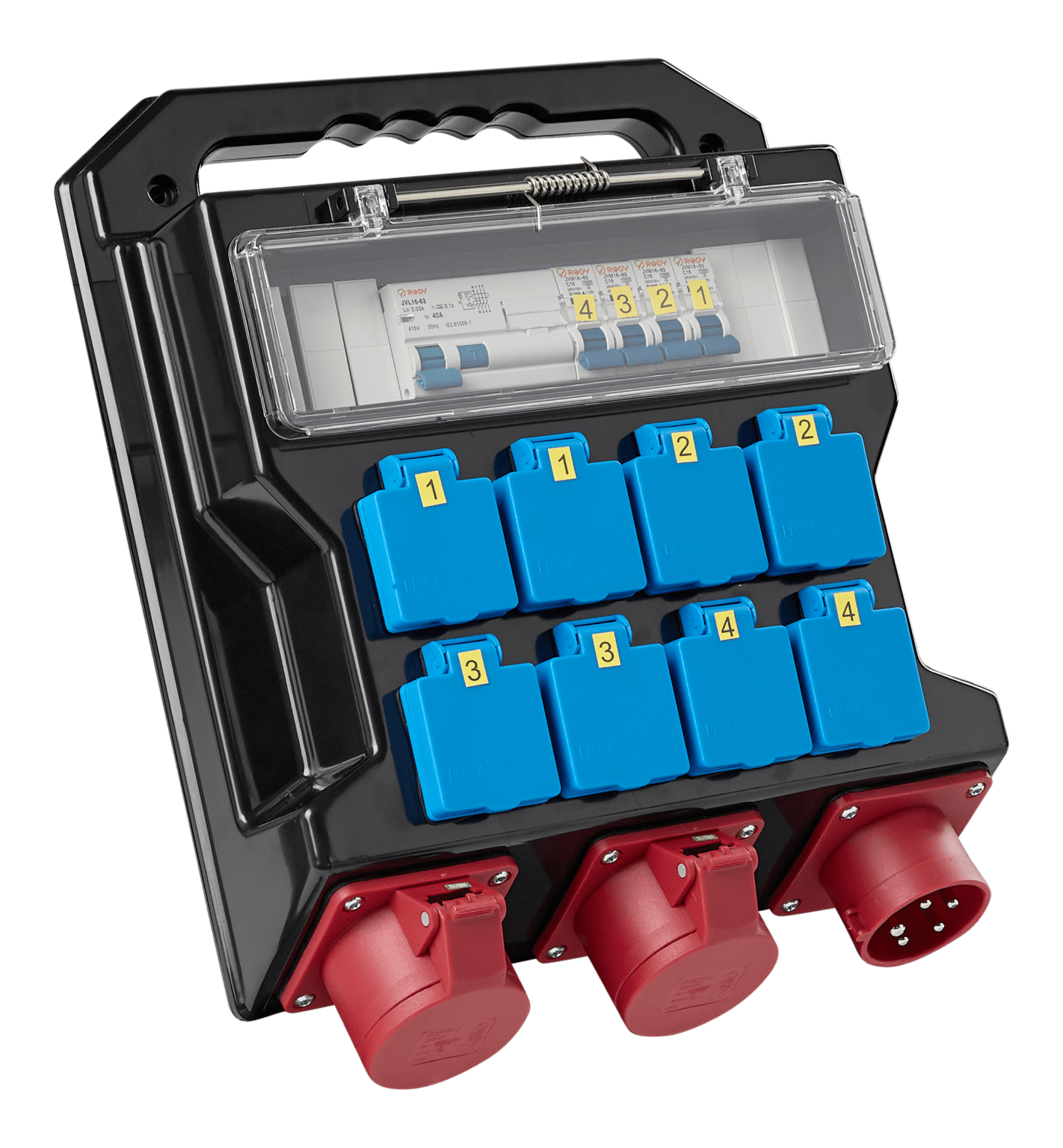 Power Distribution Box, Outlet: 8x DK 230V/16A + 1x CEE 400V/16A - Heatcom