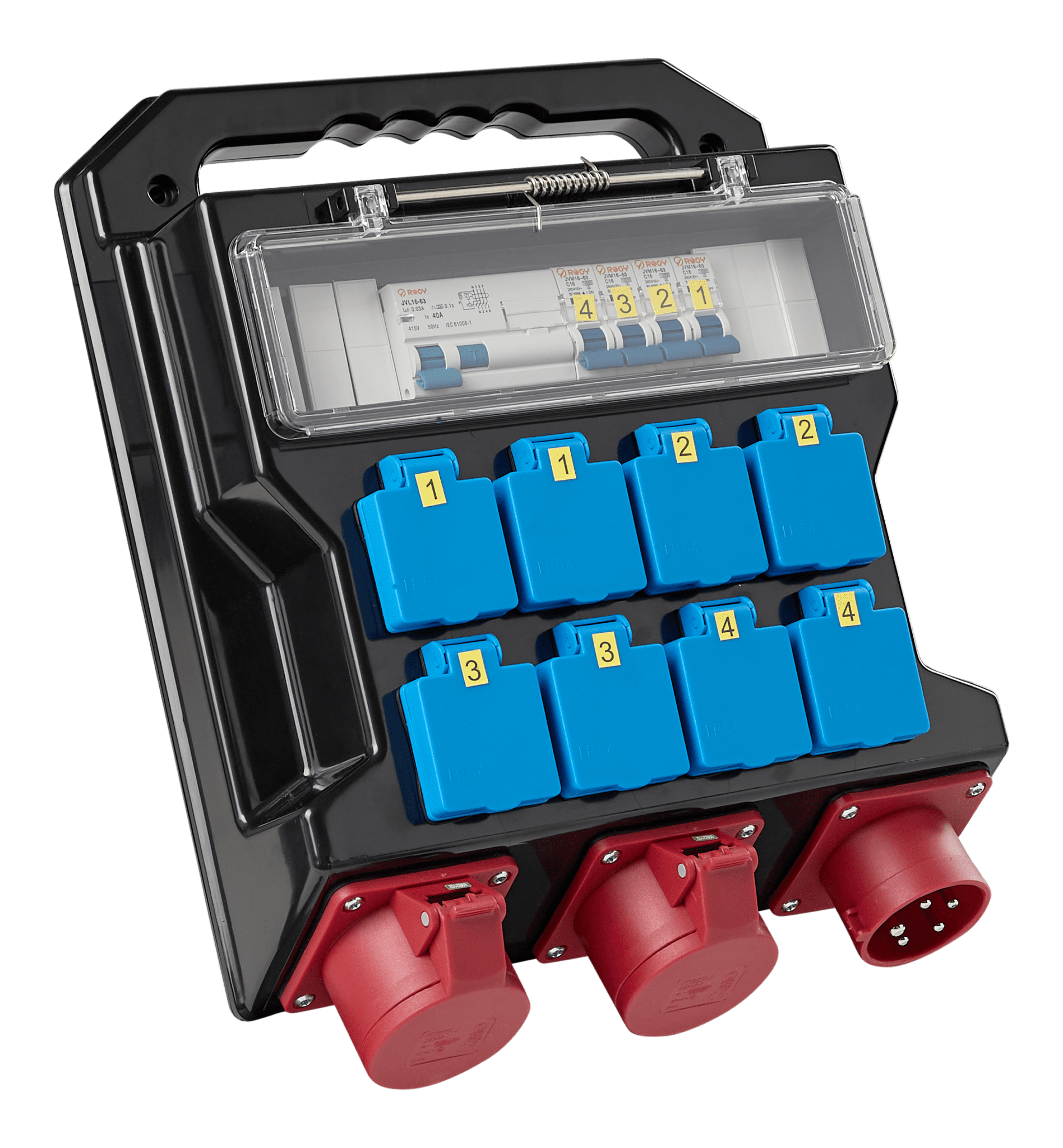 Power Distribution Box, Outlet: 8x Schuko 230V/16A + 1x CEE 400V/16A ...